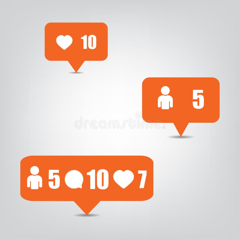 Follower Icons with Shadow on Grey Background Stock Vector ...