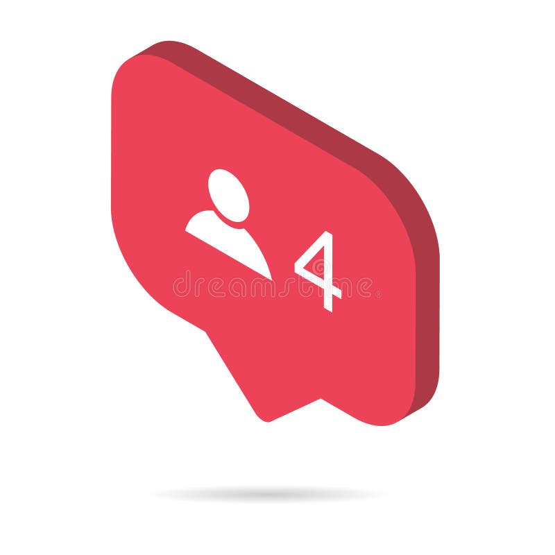 Follower Isometric Notification Symbol for Application Instagram. Web ...