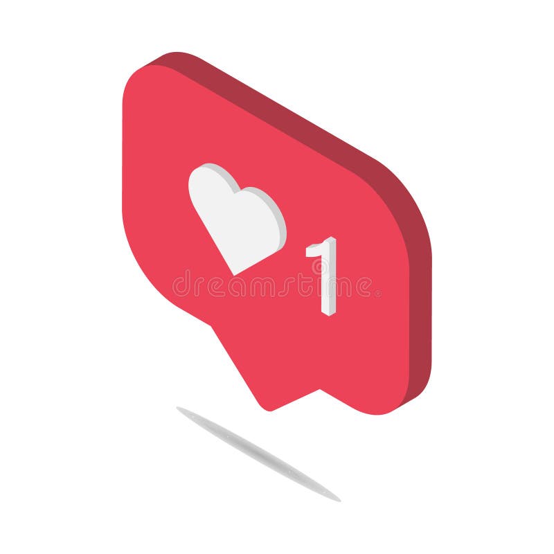 Follower Isometric Notification Symbol for Application Instagram. Web ...
