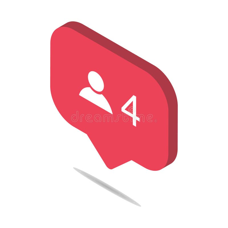 Follower Isometric Notification Symbol for Application Instagram. Web ...