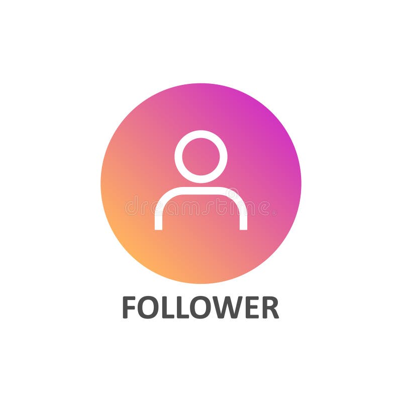 Follower Linear Icon in Gradient Circle for Social Media Stock Vector - Illustration of follow ...
