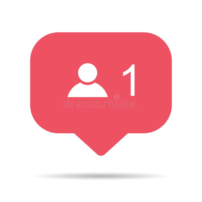 Follower Notification Symbol for Application Instagram. Web App Button ...