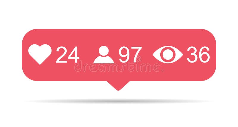 Follower Notification Symbol for Application Instagram. Web App Button ...