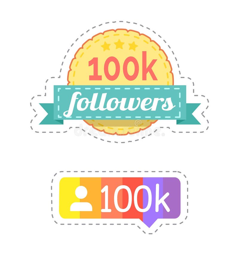 Follower and Rainbow Ribbon with Profile Vector Stock Vector ...