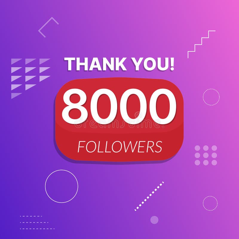 8000 Followers Vector Post Celebration. Stock Vector - Illustration of ...