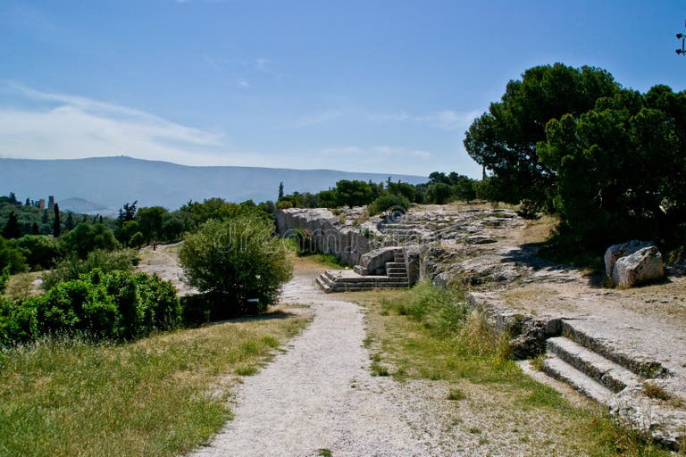 Following the Ancient Path To Pnyx Stock Image - Image of landscape ...