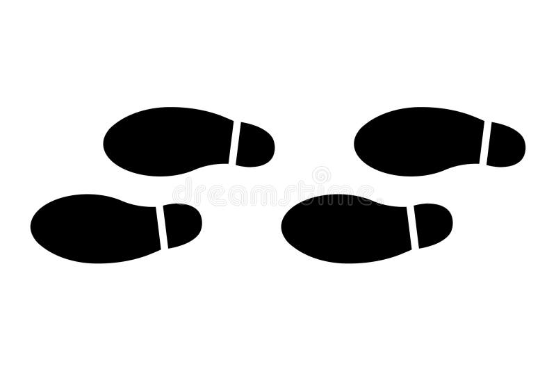 Following Footsteps Silhouette Symbol on White Background Stock ...