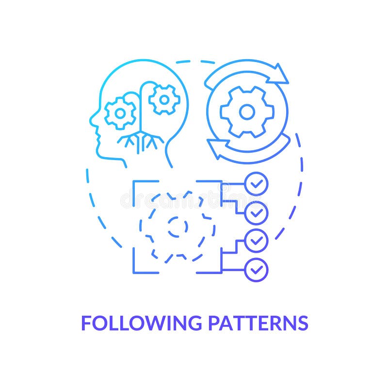 Following Patterns Blue Gradient Concept Icon Stock Vector ...