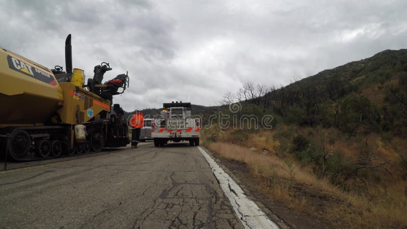 Following Pilot Car through Congested Construction Zone Stock Footage ...
