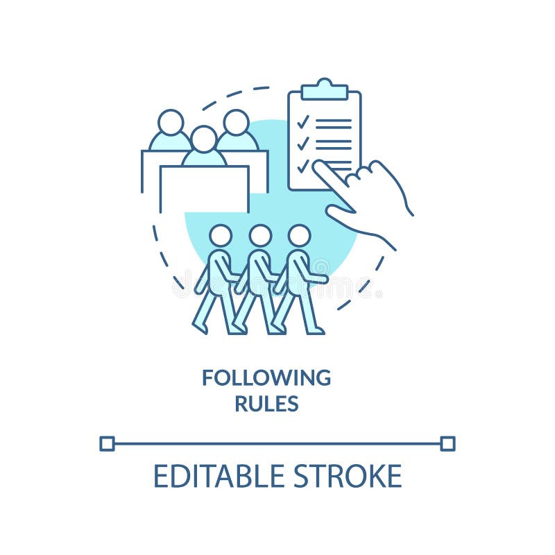 Following Rules Turquoise Concept Icon Stock Vector - Illustration of ...