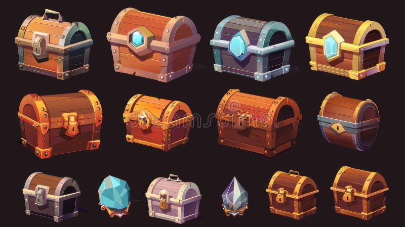 The Following Treasure Chests, Trunks, Boxes, Gui Elements, and Cartoon ...