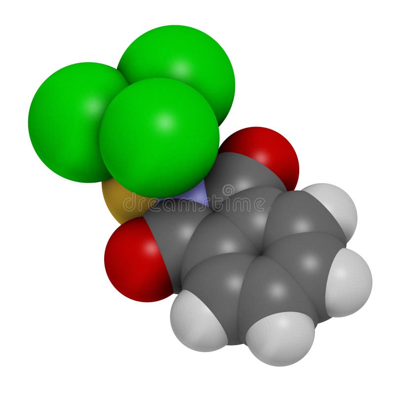Folpet Fungicide Molecule. 3D Rendering Stock Photo - Illustration of ...