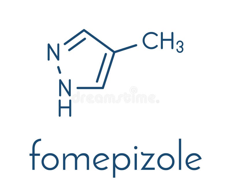 Fomepizole Methanol Poisoning Antidote Molecule. Skeletal Formula ...