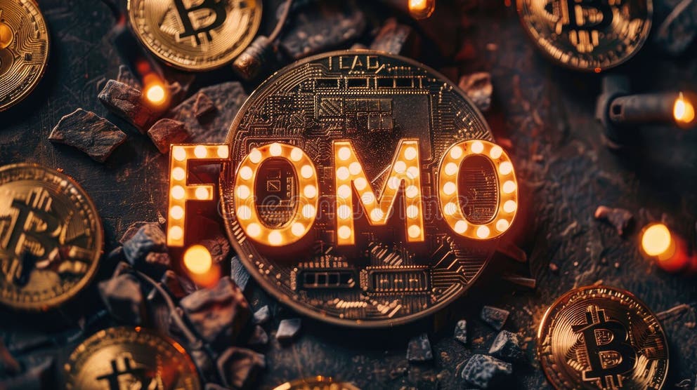 Fomo Concept and Crypto Coins Stock Illustration - Illustration of ...