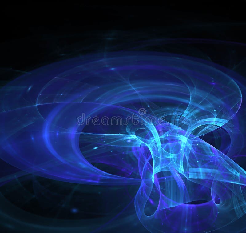 Fond Abstrait Noir, Texture De Fractale Surface Bleue De Vortex ...