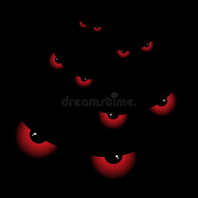 Illustration Vectorielle Des Yeux Rouges Sur Fond Noir. Eps10 ...