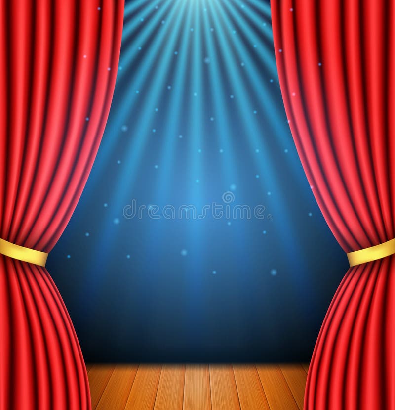 Fond Avec Un Rideau Rouge Et Un Projecteur Avec Le Chapeau Magique ...