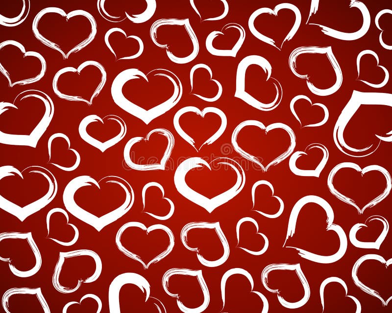 Fond Rouge Avec Des Coeurs Pendant Un Saint Valentin Illustration Stock ...
