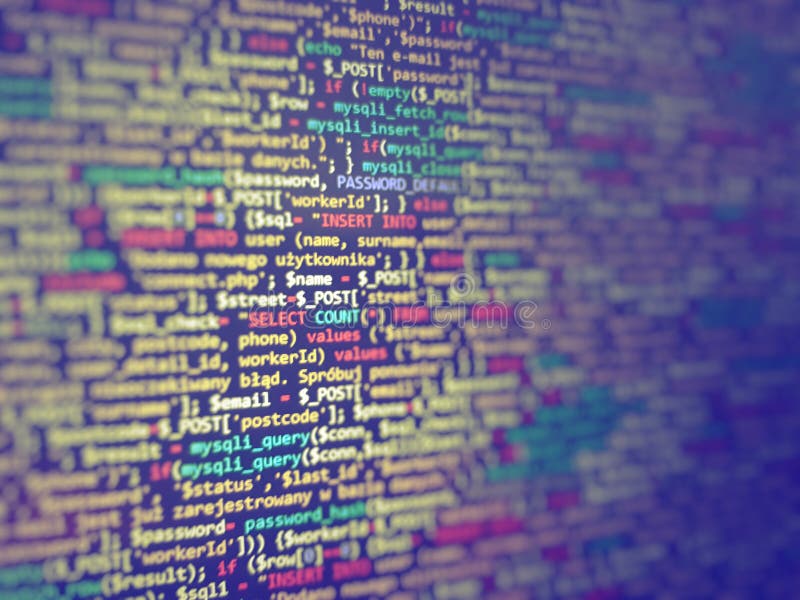 Fond Bleu Unique Php De Programmation Sur Lécran Dordinateur Portable Css Html Php De Code De