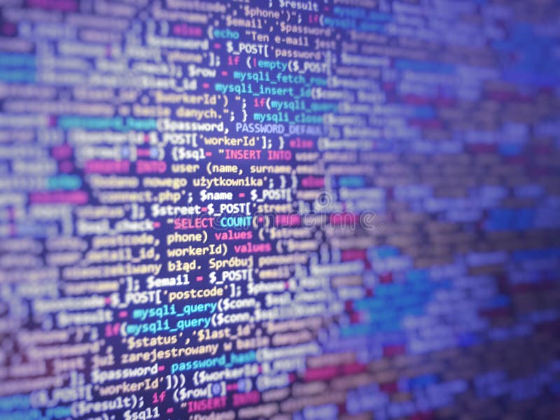 Fond Bleu Unique PHP De Programmation Sur L'écran D'ordinateur Portable CSS HTML, PHP De Code De ...