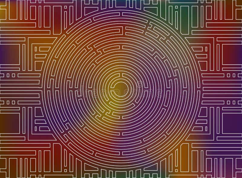 Labyrinthe circulaire illustration de vecteur. Illustration du ...