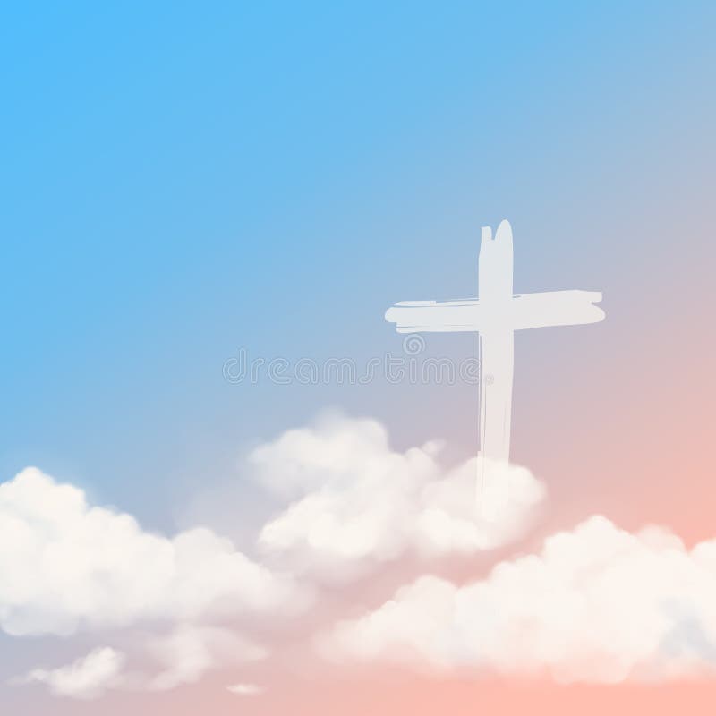 Fond croix ciel bleu illustration de vecteur. Illustration du nuages ...