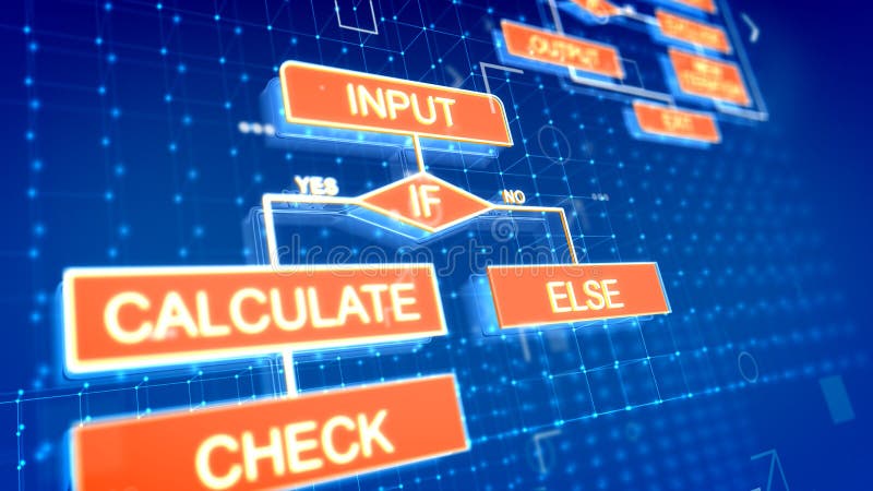 Fond D'algorithmes Avec Des Diagrammes Mis De Travers Illustration ...