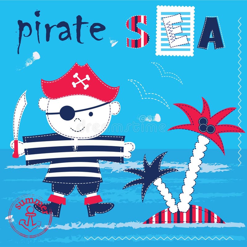 Fond D'enfant Avec Le Pirate Illustration de Vecteur - Illustration du ...