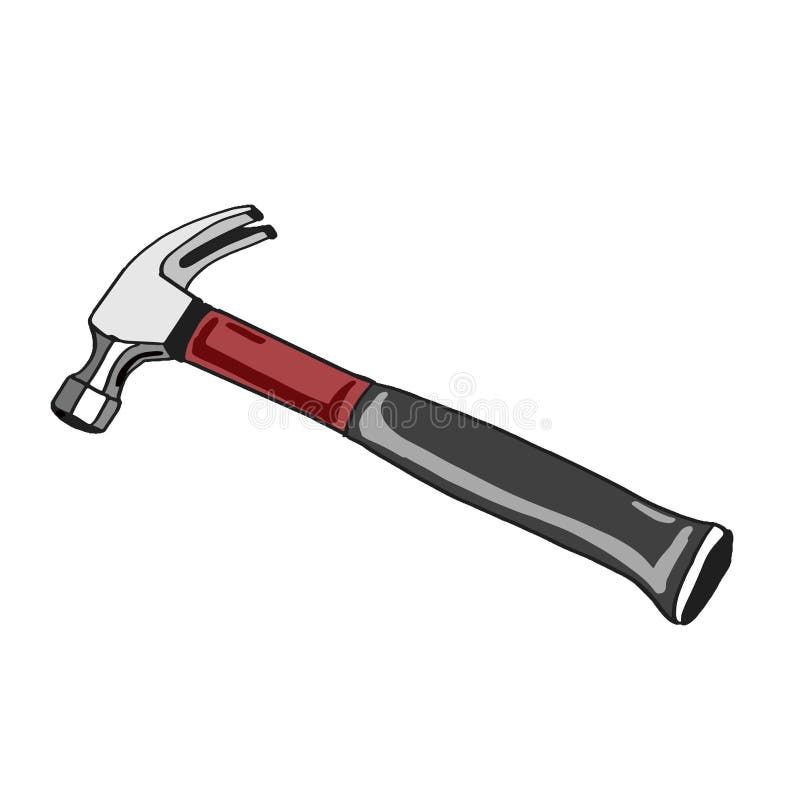 Fond De Blanc D'illustration De Dessin De Marteau Illustration de ...