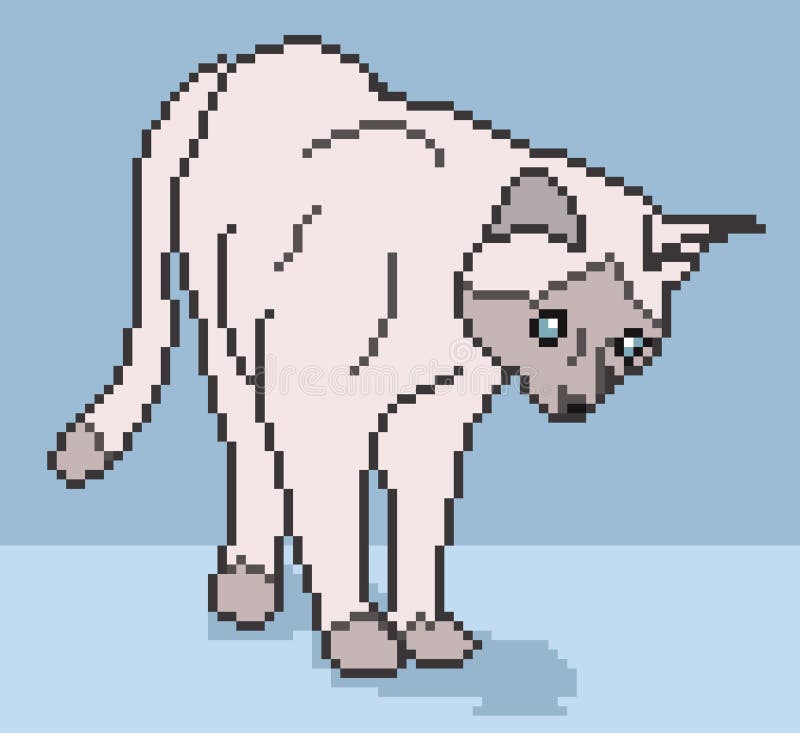 Fond de chat de Pixel illustration de vecteur. Illustration du rétro ...
