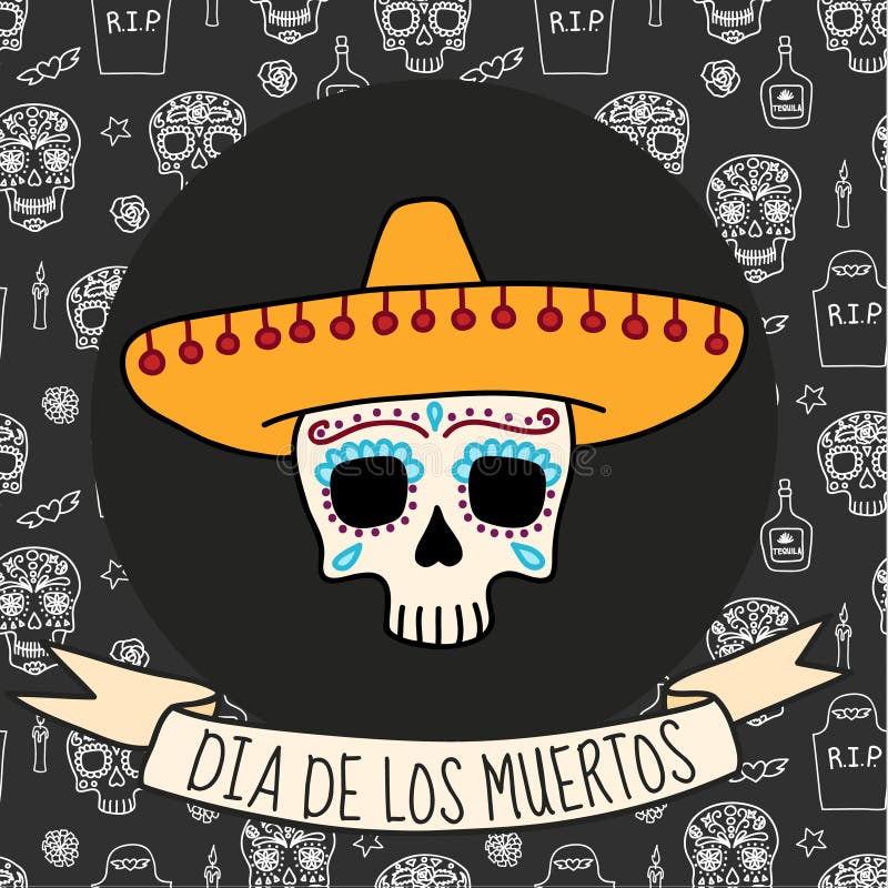 Fond De Dia De Muertos Superbe Design à Toutes Fins Vecteur Eps10