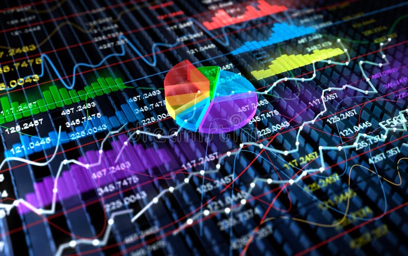 Fond De Graphique De La Bourse Des Valeurs 3D, Illustration Stock ...