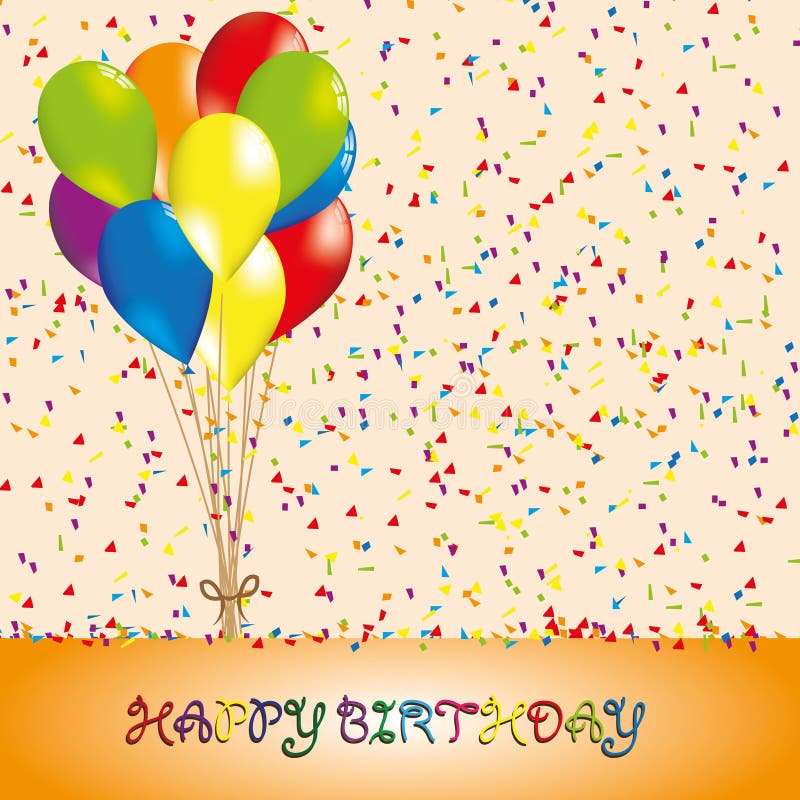 Fond De Joyeux Anniversaire Avec Le Ballon Et Les Cadeaux Illustration ...