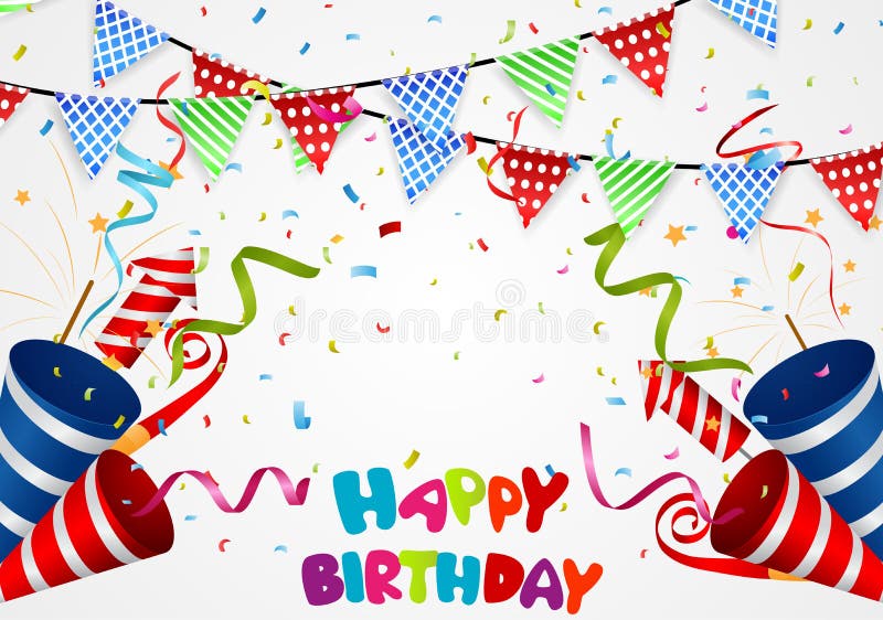 Fond De Joyeux Anniversaire Avec Des Confettis Illustration de Vecteur ...