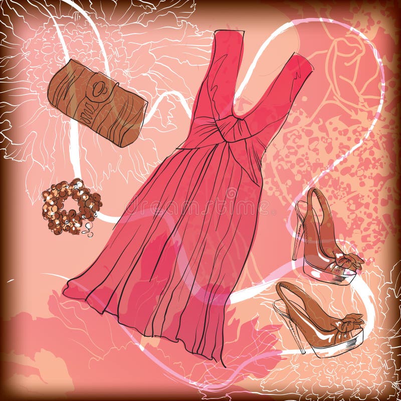 Fond de mode illustration de vecteur. Illustration du handbag - 21102658