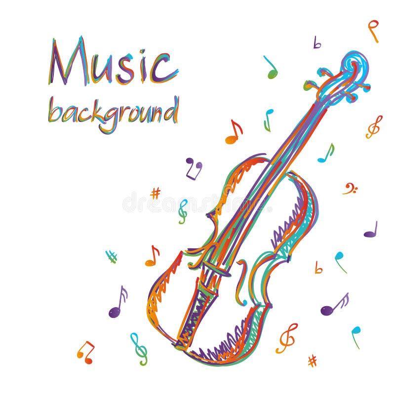 Fond De Musique De Violon Avec Des Notes Illustration de Vecteur ...