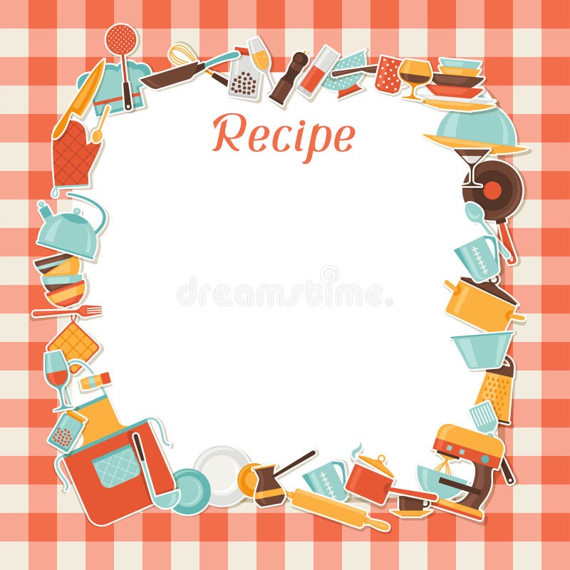 Fond De Recette Avec La Cuisine Et Le Restaurant Illustration de ...