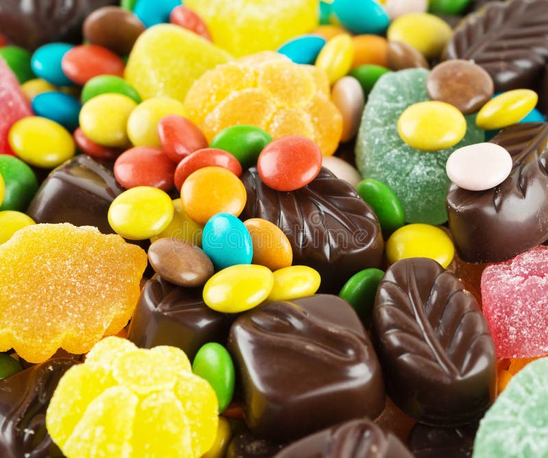 Sucrerie, Bonbons Et Chocolats Photo stock - Image du chocolat, coloré ...