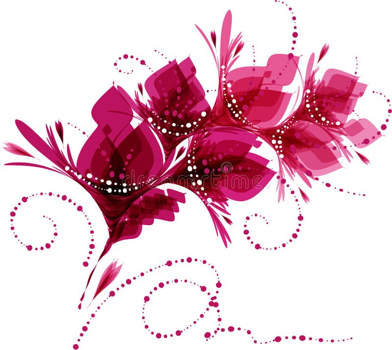 Carte Florale, Bouquet Des Fleurs Stylisées Illustration de Vecteur ...