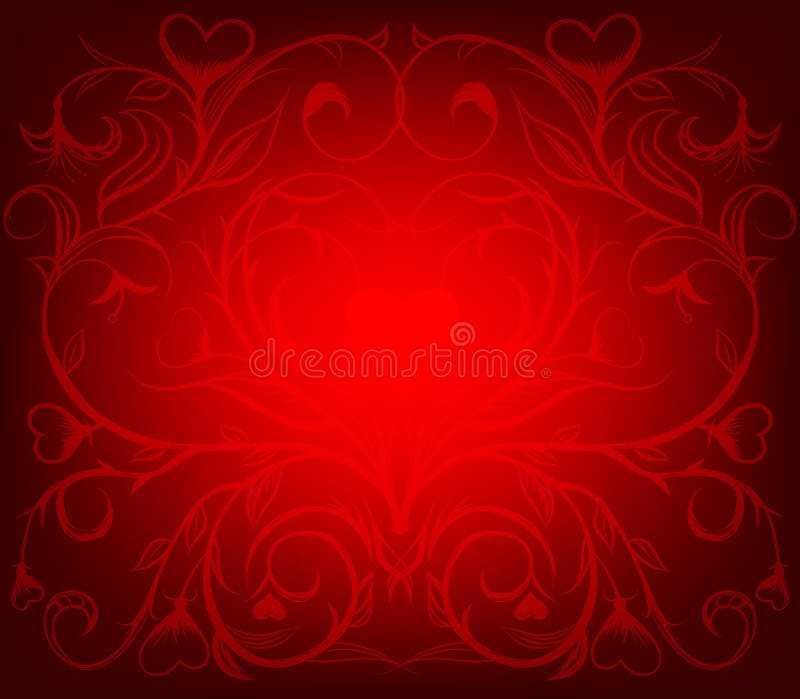 Fond floral rouge illustration stock. Illustration du grunge - 17500809