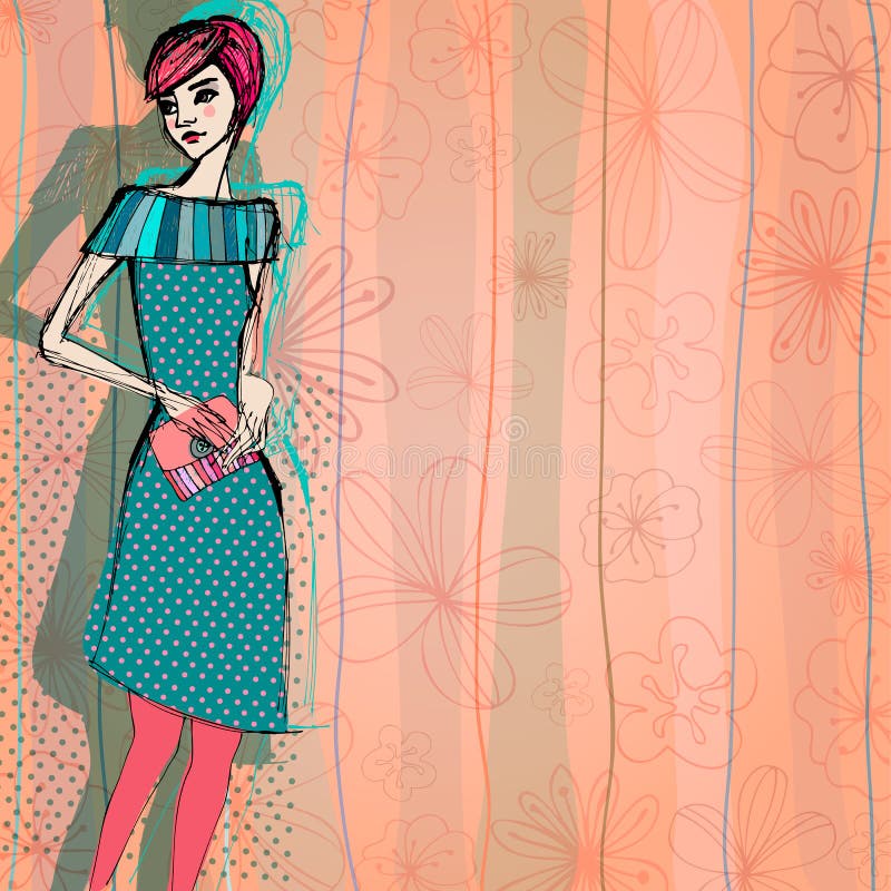 Fond Moderne De Mode Avec Le Fa Illustration de Vecteur - Illustration ...