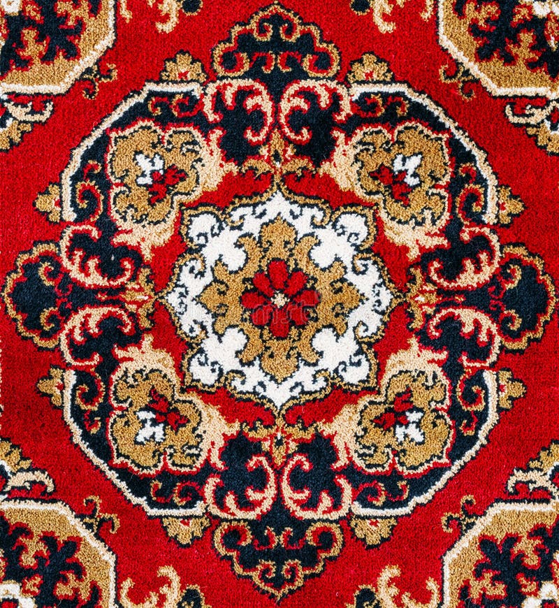 Texture Traditionnelle Fleurie Rouge De Tapis Photo stock - Image du ...