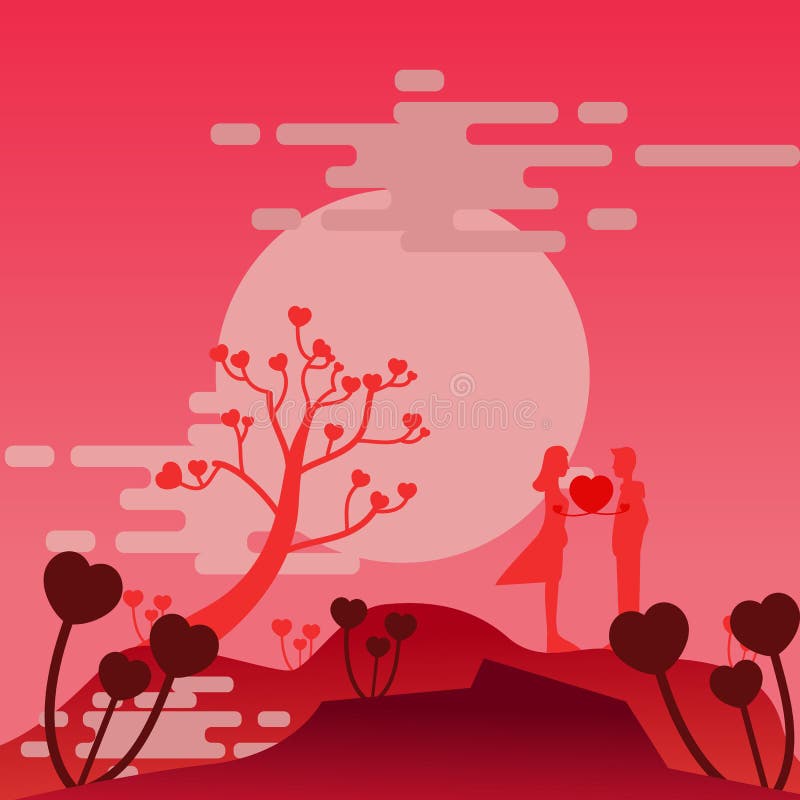 Fond Roman D'amour De Couples D'illustration Illustration de Vecteur ...