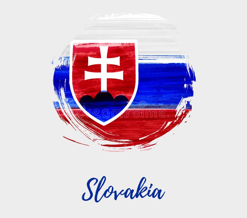 Drapeau De La Slovaquie Au Foyer Carte De L'Europe Avec Des Drapeaux De ...