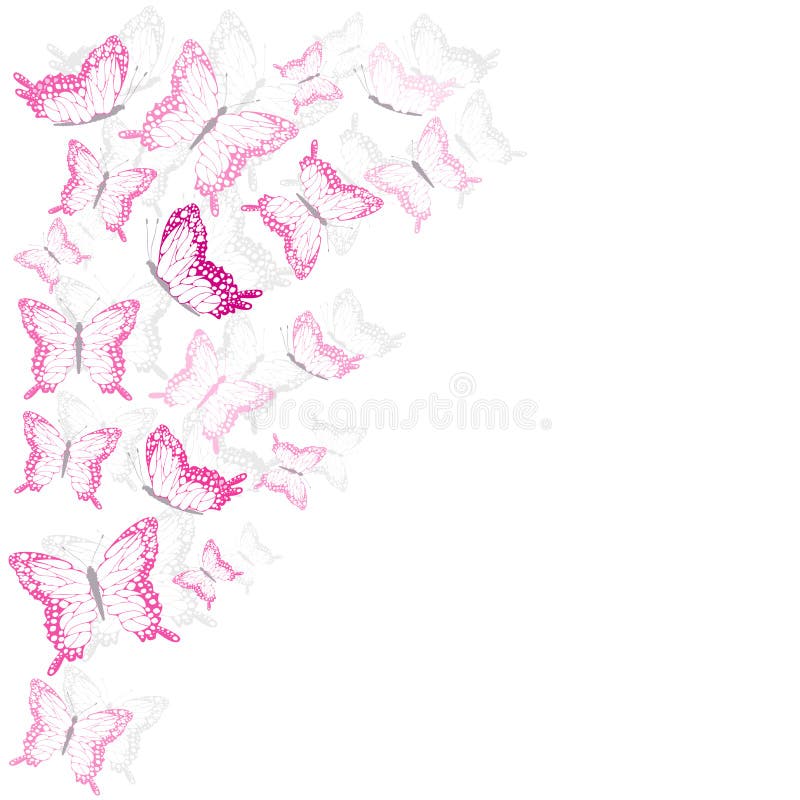 Fond de papillons roses illustration de vecteur. Illustration of nature ...