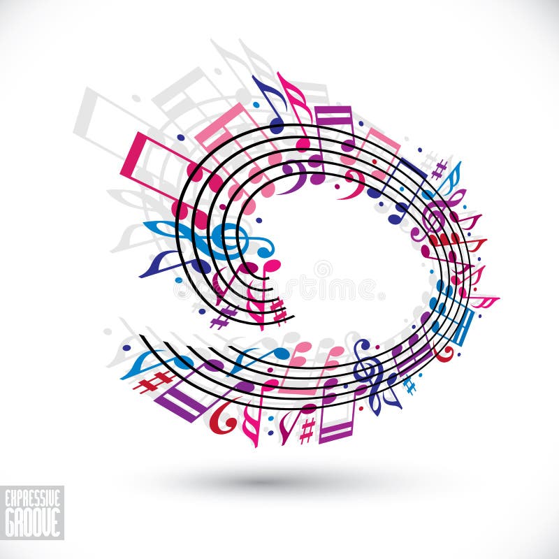 Fond Rose Et Violet De Musique Avec La Clef Et Les Notes Illustration ...