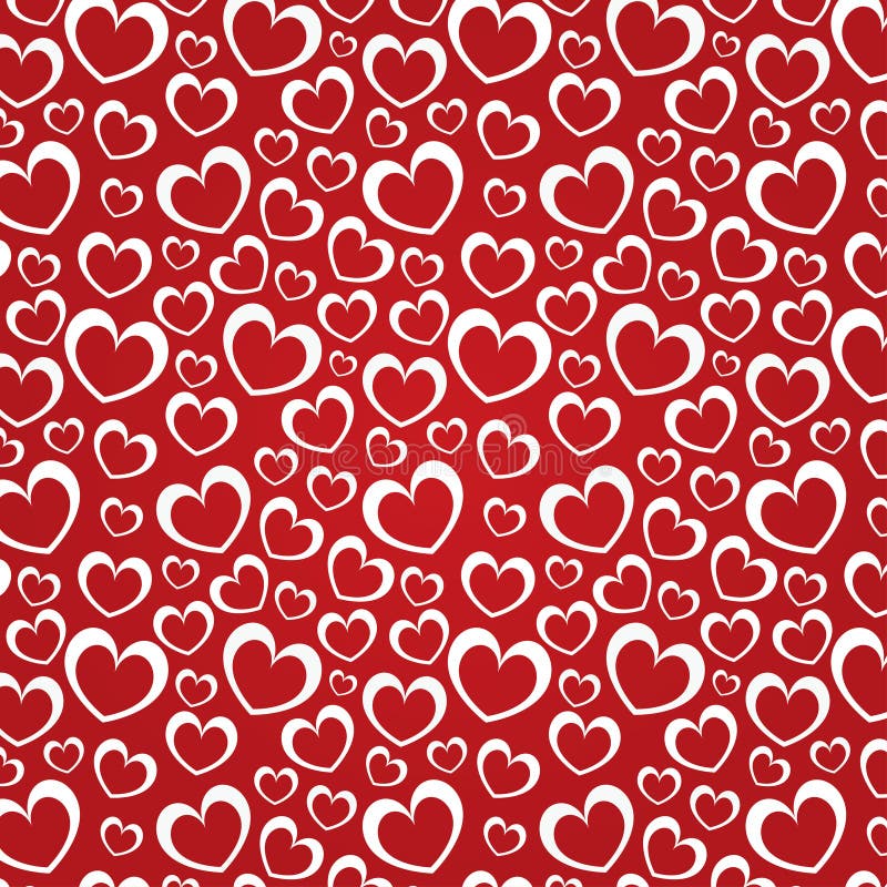 Fond Rouge Avec Les Coeurs Blancs Illustration de Vecteur ...