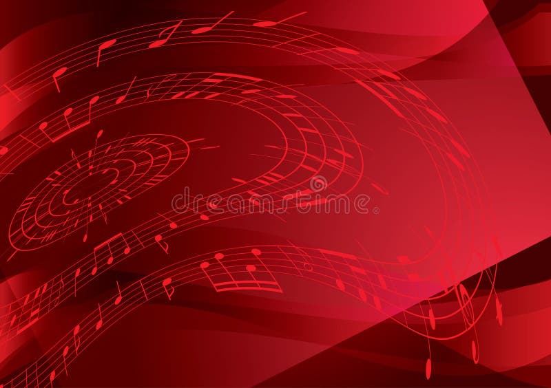 Fond Rouge Lumineux Avec Des Notes De Musique Illustration de Vecteur ...
