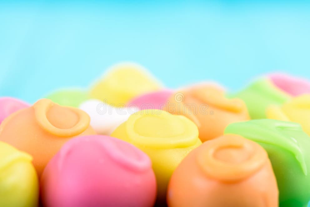 Fondant Candies on Turquoise Stock Photo - Image of candies, fresh ...