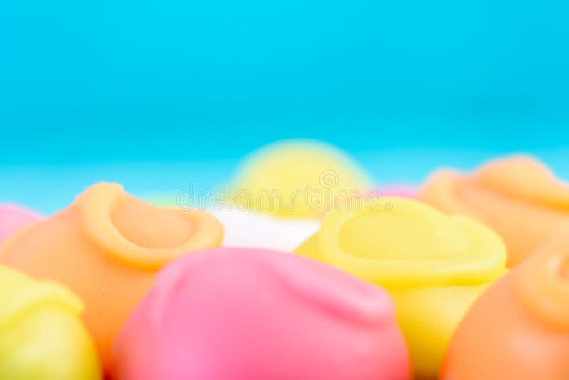 Fondant Candies on Turquoise Stock Photo - Image of bonbons, cookies ...